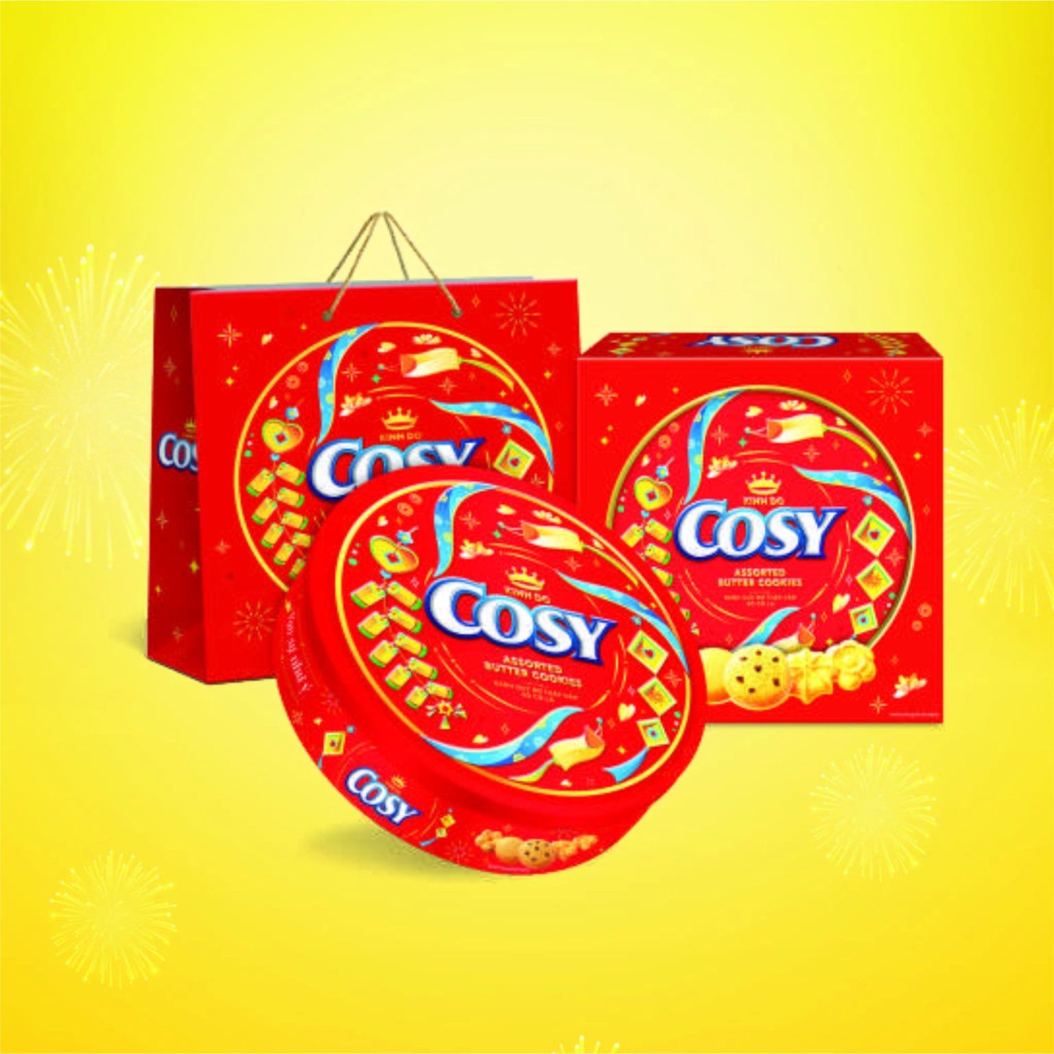 Bánh Trung Thu Kinh Đô COSY BÁNH QUY BƠ THẬP CẨM 390G - Hộp thiếc - 2020
